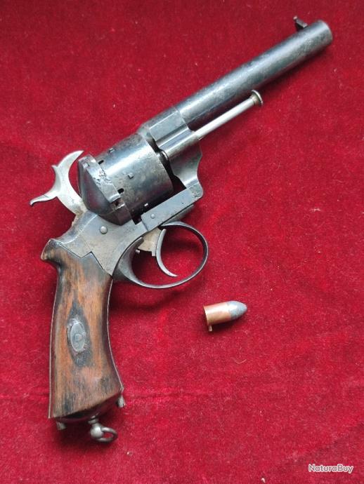 Rare gros révolver Lefaucheux modèle 1862 triple action 12mm broches ...