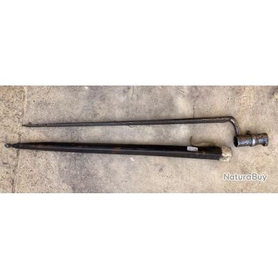 Baïonnette An IX avec fourreau cuir et languette cuir blanc et bouton ...