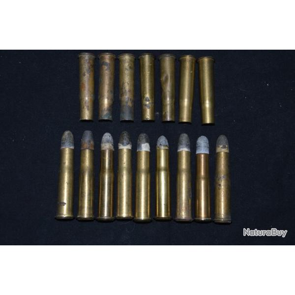 LOT DE 9 CARTOUCHES ET 7 DOUILLES FUSIL GRAS Mle 1874- 11 mm (VARIANTES ...