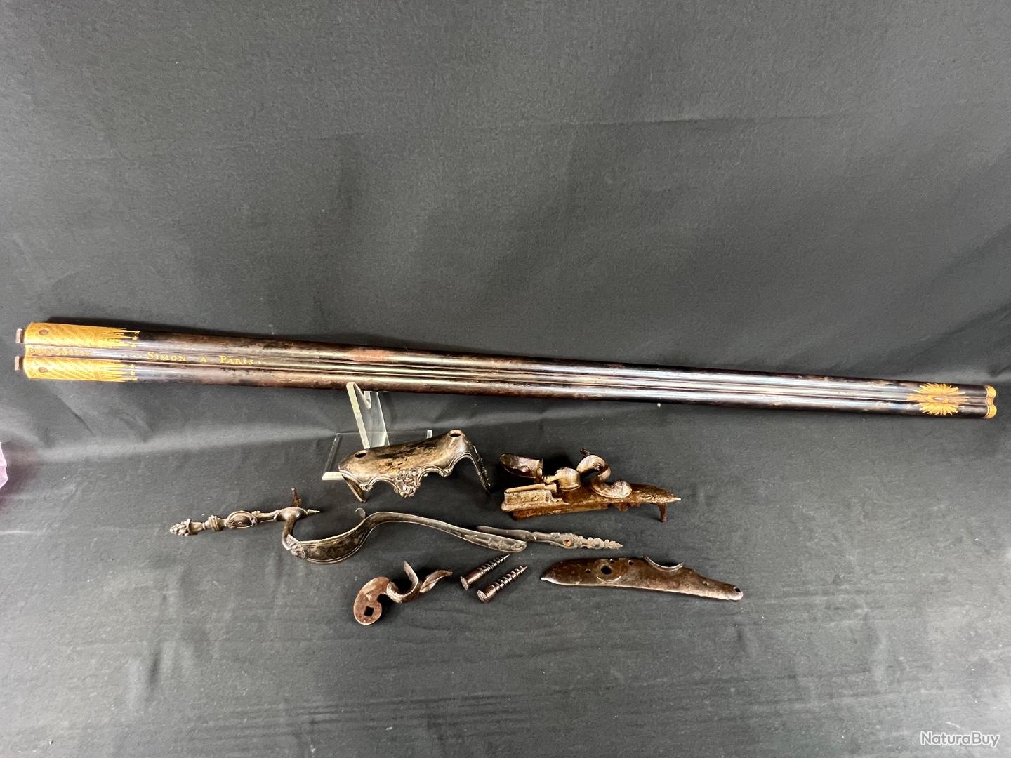 EXCPETIONNEL CANON POUR FUSIL DE CHASSE DOUBLE À SILEX 18ème de grand ...