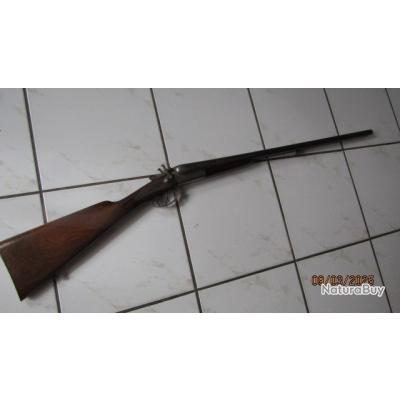 Fusil chasse cal 16 Belge éprouvé poudre vive gravé canon intérieur TB ...