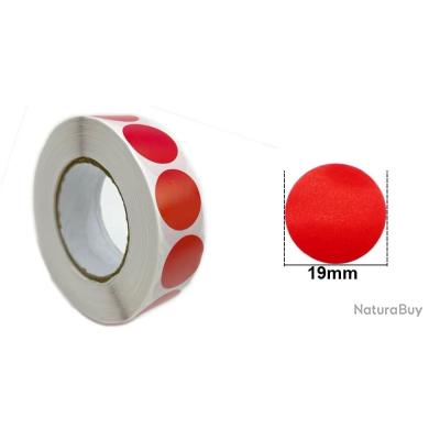 1000 pastilles autocollantes rouges 19 mm pour cible - Pastilles ...