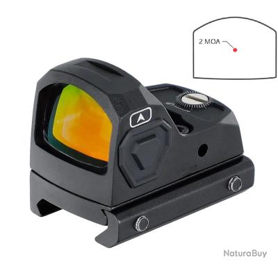 Micro red dot point rouge 2 MOA pour rail picatinny avec platine pour montage glock - Points ...