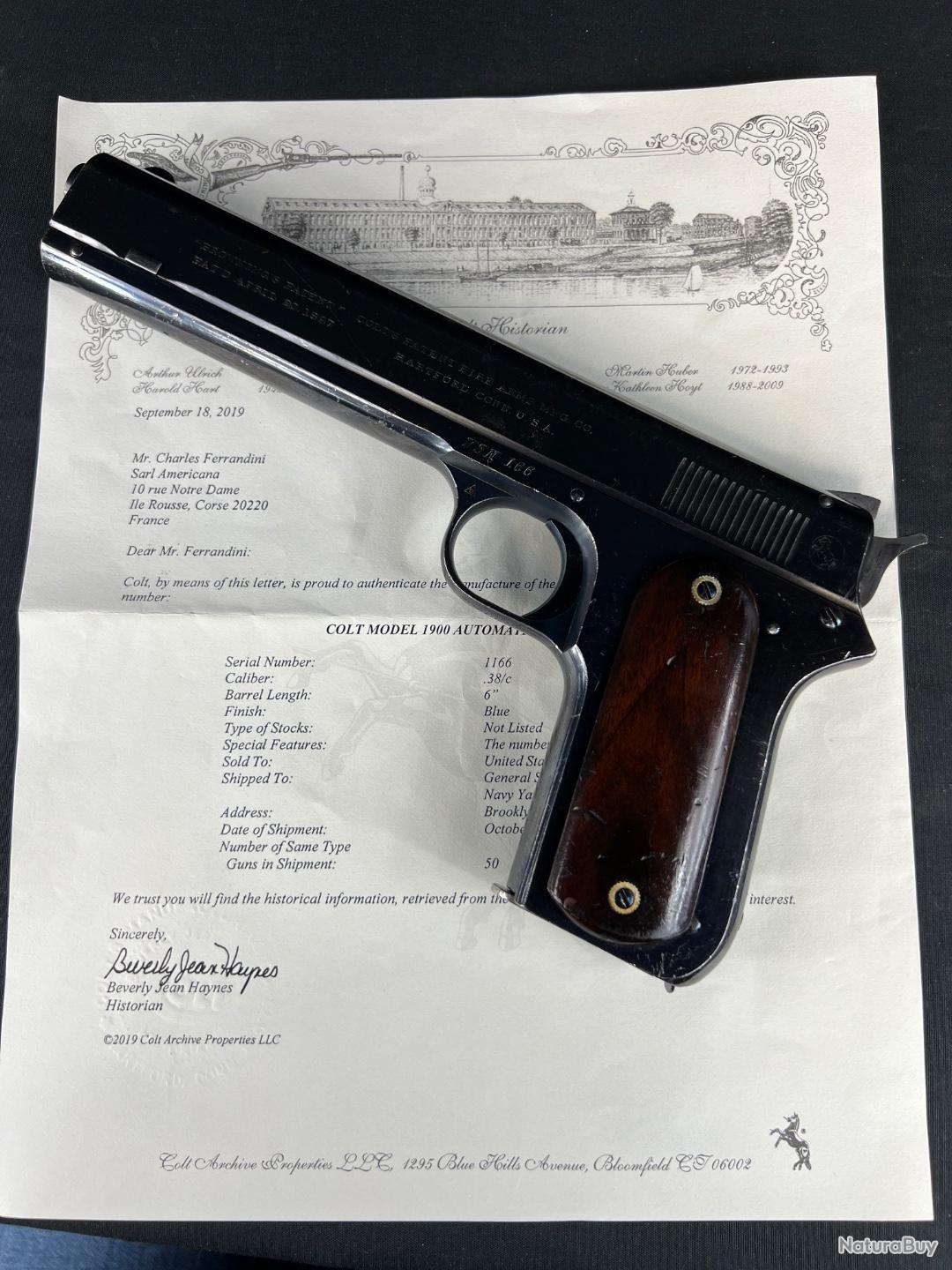 EXCEPTIONNEL COLT MODÈLE 1900 US NAVY cal 38 colt (2eme SÉRIE PHOTOS ...