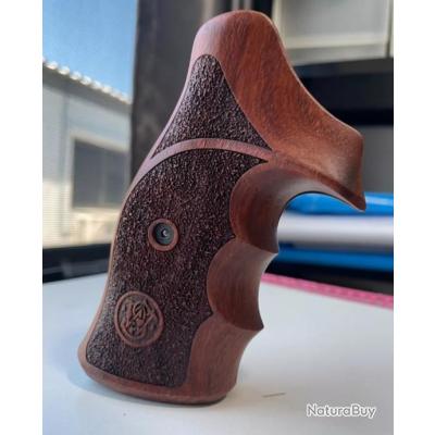 Grips crosse bois target rugeux pour smith wesson carcasse N square butt target stries - Pièces ...