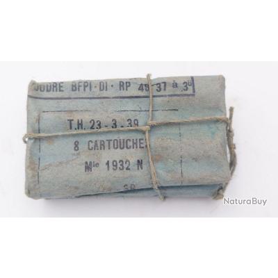 PAQUET MUNITIONS DE GUERRE 8MM LEBEL 1886 6 CARTOUCHES MODELE 1932 N ...