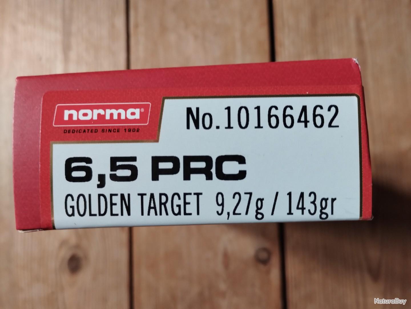6.5 PRC Norma golden target 143 gr - boite 20 - Balles autres calibres ...