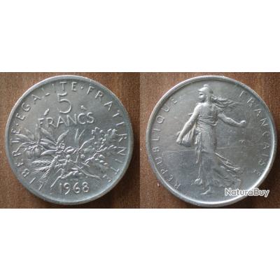 France 5 Francs 1968 Semeuse Franc Argent Frcs Frs Frc Piece - Monnaies ...