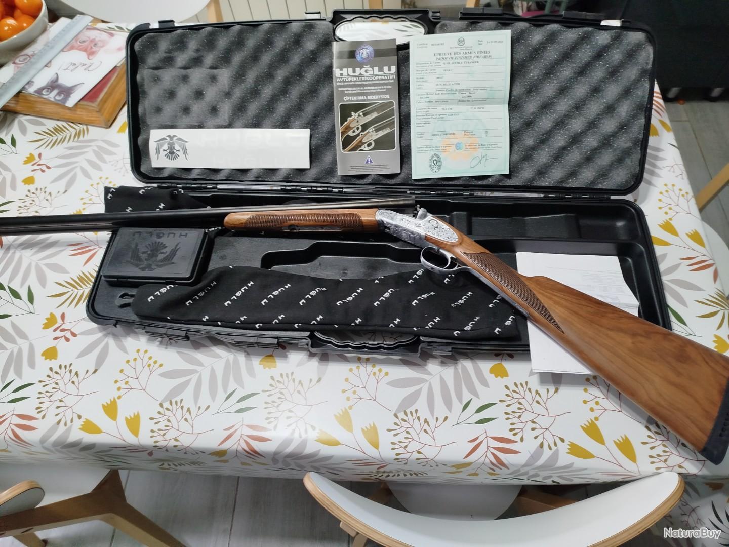 Fusil HUGLU juxtaposé contreplatine calibre 28/76 éprouvé acier ...