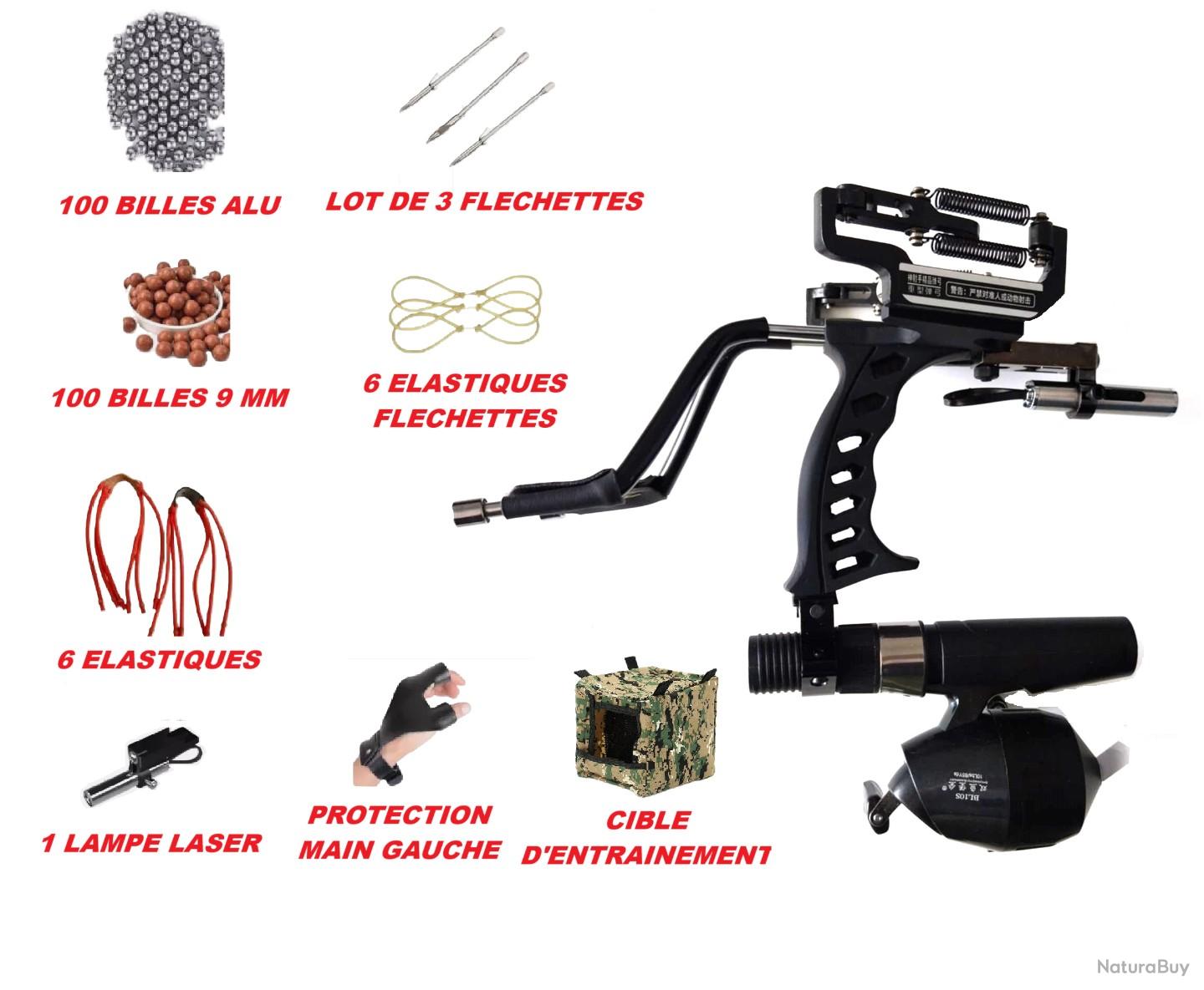 Fronde Lance-Pierre Pro Ultra Puissant + Laser + 200 Billes + Kit Pêche ...