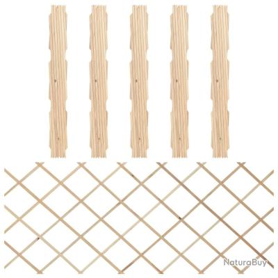 Clôtures en treillis 5 pcs Bois de sapin massif 180x80 cm alsavelo ...