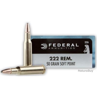 Balles 222 Rem FEDERAL 50Gr - Balles Calibre 222 Remington (13238029)