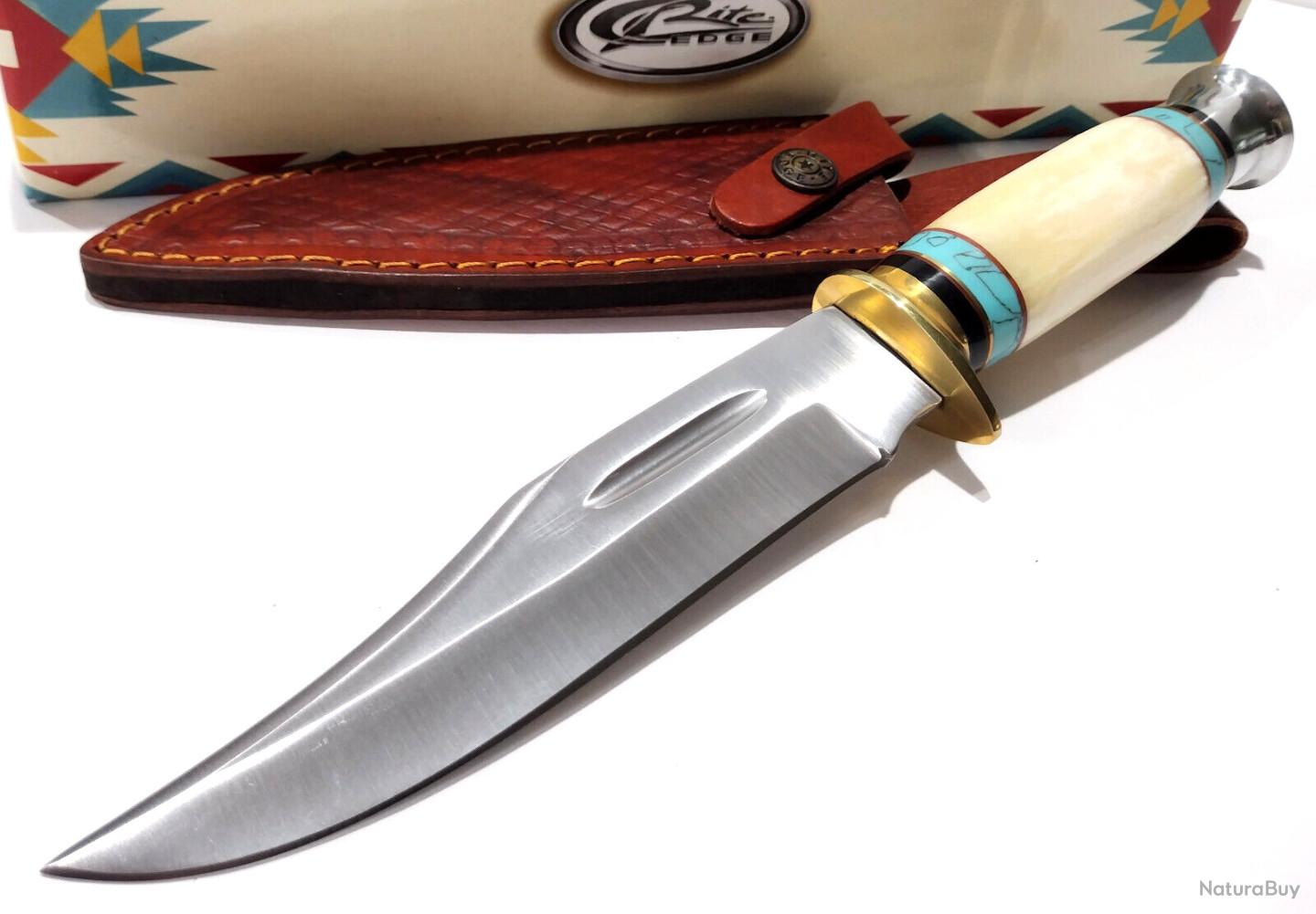 Couteau de Chasse Rando Rite Edge Silver Day Lame Acier Inox Manche Os ...