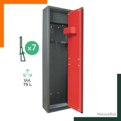 Armoire pour 7 fusils avec coffre intérieur - Acier robuste 2mm ...