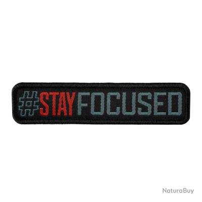 Patch SIGNATURE STAY FOCUSED brodé gris béton/rouge - Patchs et ...