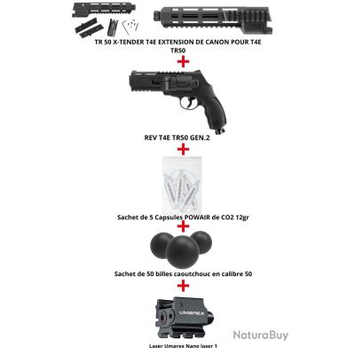 PACK REV T4E TR50 GEN.2+EXTENSION DE CANON+Sachet de 5 Capsules CO2 ...
