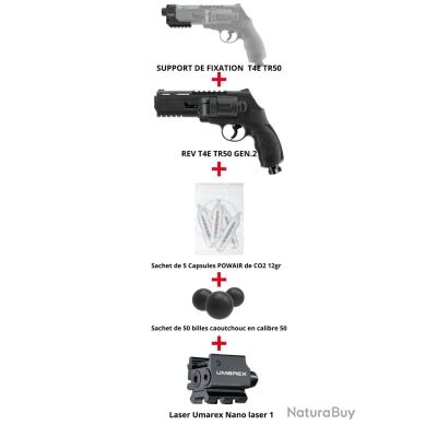 PACK REV T4E TR50 GEN.2 CAL 50++Sachet 5 Capsules CO2+Sachet 50 billes ...