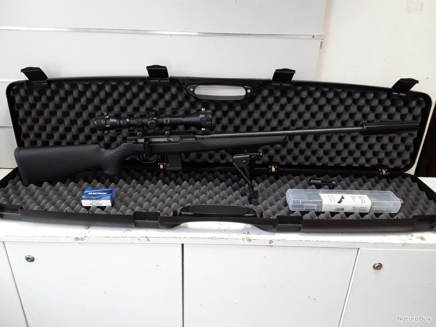 Pack complet carabine lineaire ISSC SPA TACTICAL cal.22lr synthetique ...