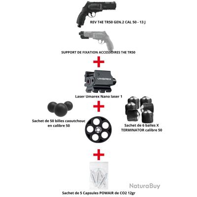 PACK REV T4E TR50 GEN.2+SUPPORT FIXATION+5 Capsules+50 billes+6 balles ...
