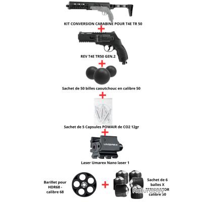 PACK REV T4E TR50 GEN.2+KIT CONVERSION CARABINE+50 billes+5 Capsules ...