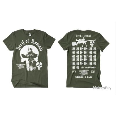 T-shirt Devil Ramadi Navy SEAL Sniper - Vert armée / 4XL - Silencieux ...