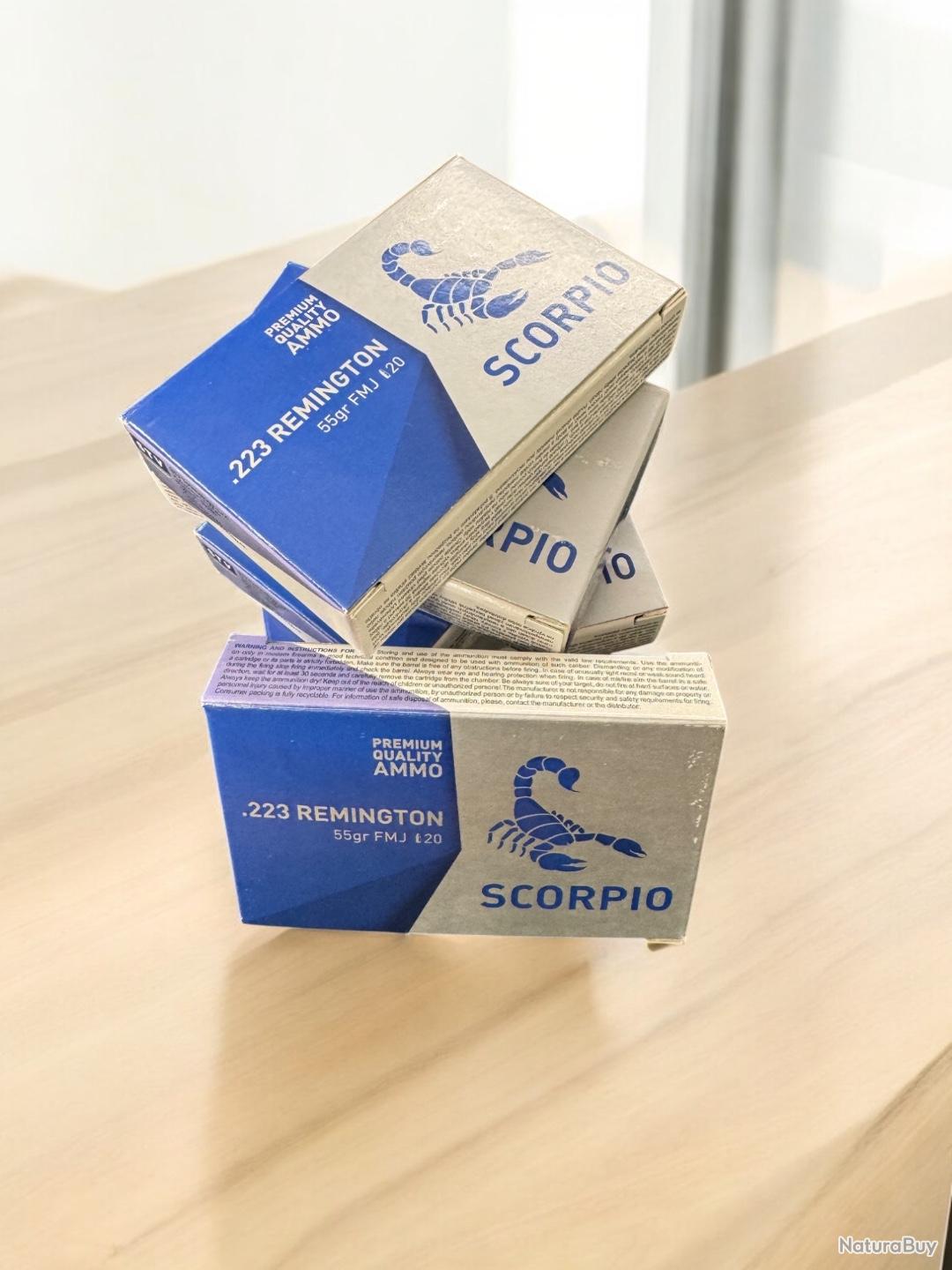 STV cal.223 Rem FMJ Scorpio 55gr /carton par 1000 - Munitions de ...