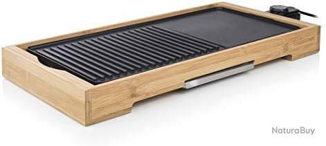 Plancha de table Bamboo Grill XL noire, 6 personnes, Plaque de cuisson ...