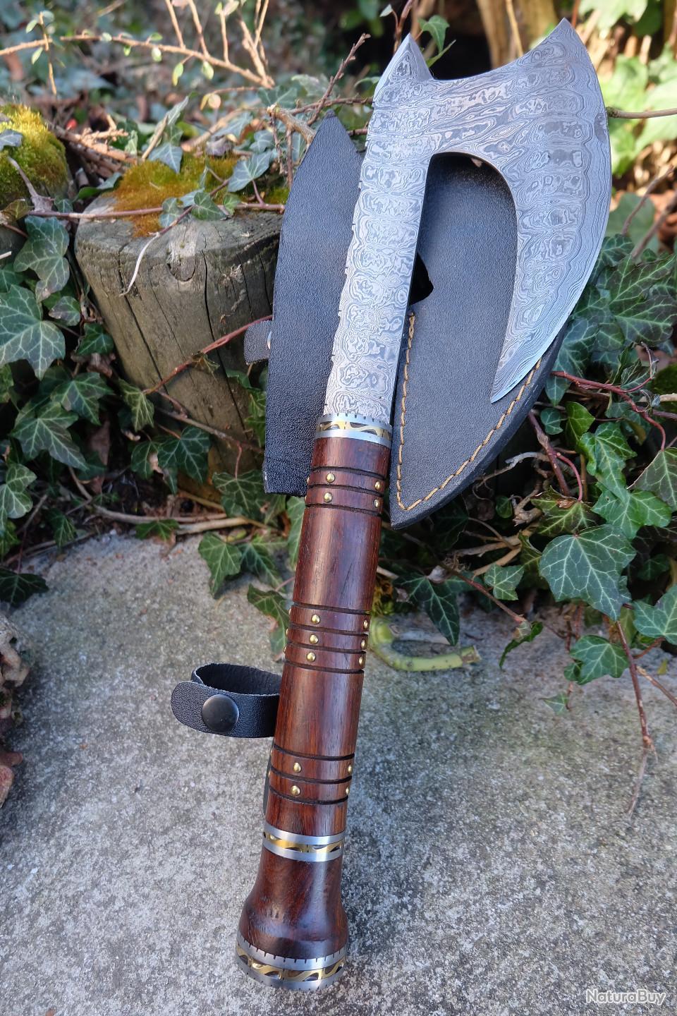 Hache De Viking de Raagnar Lame Damas 256 Couches Manche Bois Etui ...