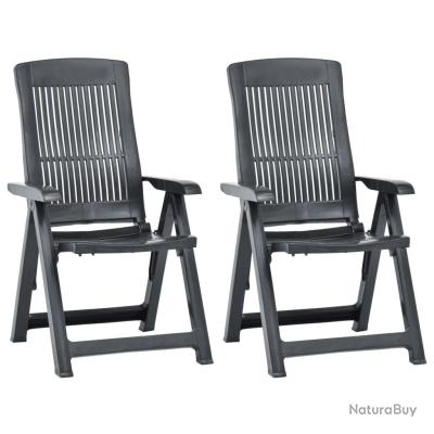 Chaises inclinables de jardin lot de 2 Plastique Anthracite - Mobilier ...
