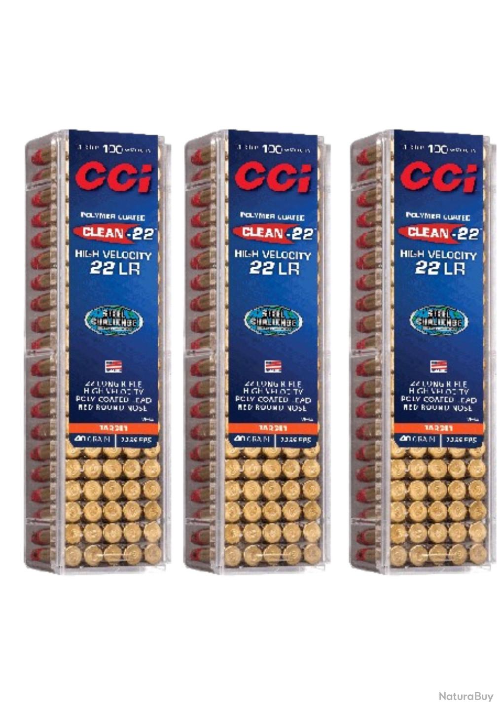 300 MUNITIONS CCI CALIBRE 22LR Clean-22 High Velocity 40 Grains - 3 ...