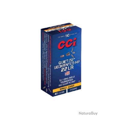 50 MUNITIONS CCI calibre 22LR Quiet-22 Segmented HP 40 grains - 1 Boite ...