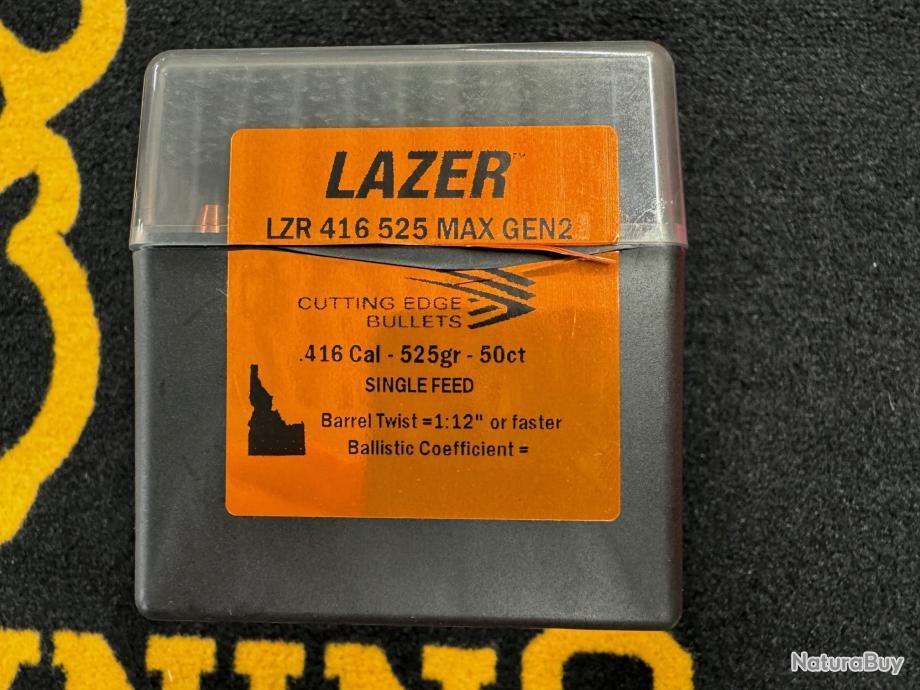 Vente flash Cutting Edge Bullets LAZER .416 525 MAX gen 2 (x50 ...