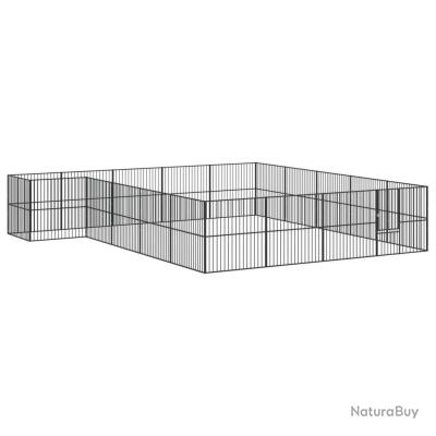 Parc pour chien 20 panneaux acier galvanisé noir 02_0043614 - Grillages ...