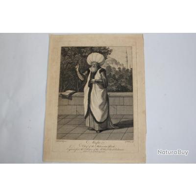 Gravure turque XVIIIe siècle Mufti Chief of the Mahometan Church ...