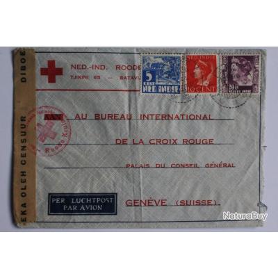 Enveloppe Croix rouge Inde orientale par avion 1941 - Objets divers ...