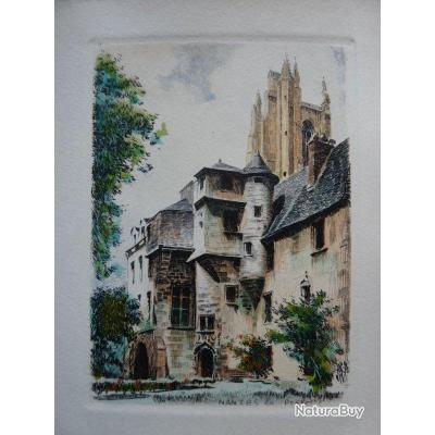 Ancienne Gravure Eau Forte Robin Nantes - Gravures (13321731)