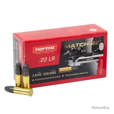 Munitions NORMA 22lr Match-22 40gr x50 - Munitions - Balles 22LR (13326485)