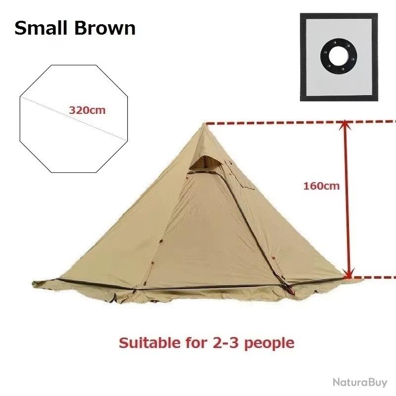 TENTE PYRAMIDALE FORMAT TIPI AVEC TROU CHEMINEE CUISINE CAMPING PLEIN ...