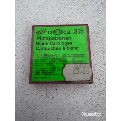 Boîte de 10 cartouches à blanc calibre.315 - Munitions pour arme d ...