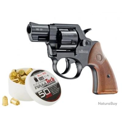 Pack REVOLVER ROHM RG 59 + Munitions- CALIBRE 9 MM RK - BLACK ...