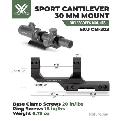 Montage Cantilever Vortex Sport - Montages fixes complets (13390398)
