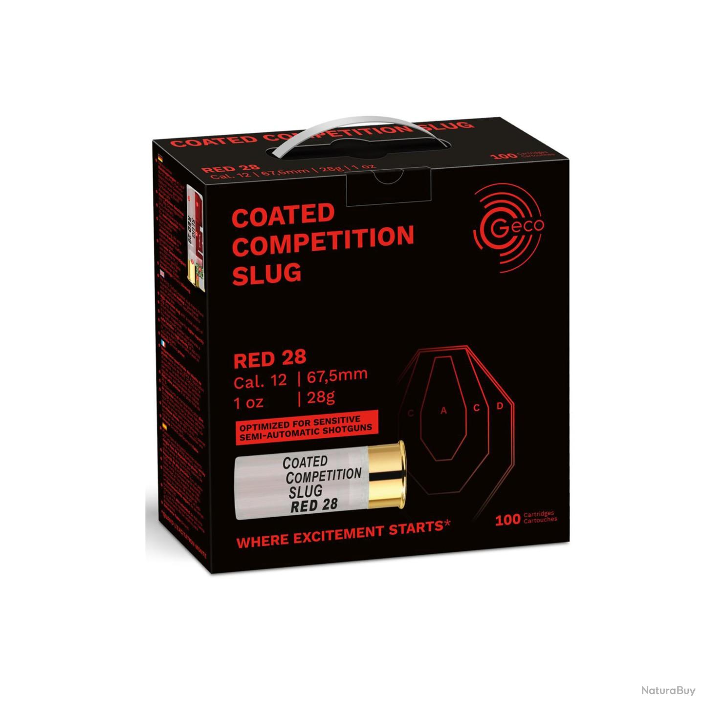 CARTOUCHES GECO SLUG RED 28g Cal.12 / 67,5 (x100) - Cartouches à balles ...