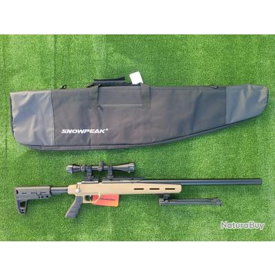 PACK8 Carabine PCP Snowpeak M30C 6,35 mm 19,9 J. + lunette 4 X 32 + Sac ...