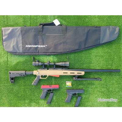 PACK12 Carabine PCP Snowpeak M30C 5,5 mm 19,9 J.+ lun. 4-16 x 40AO ...