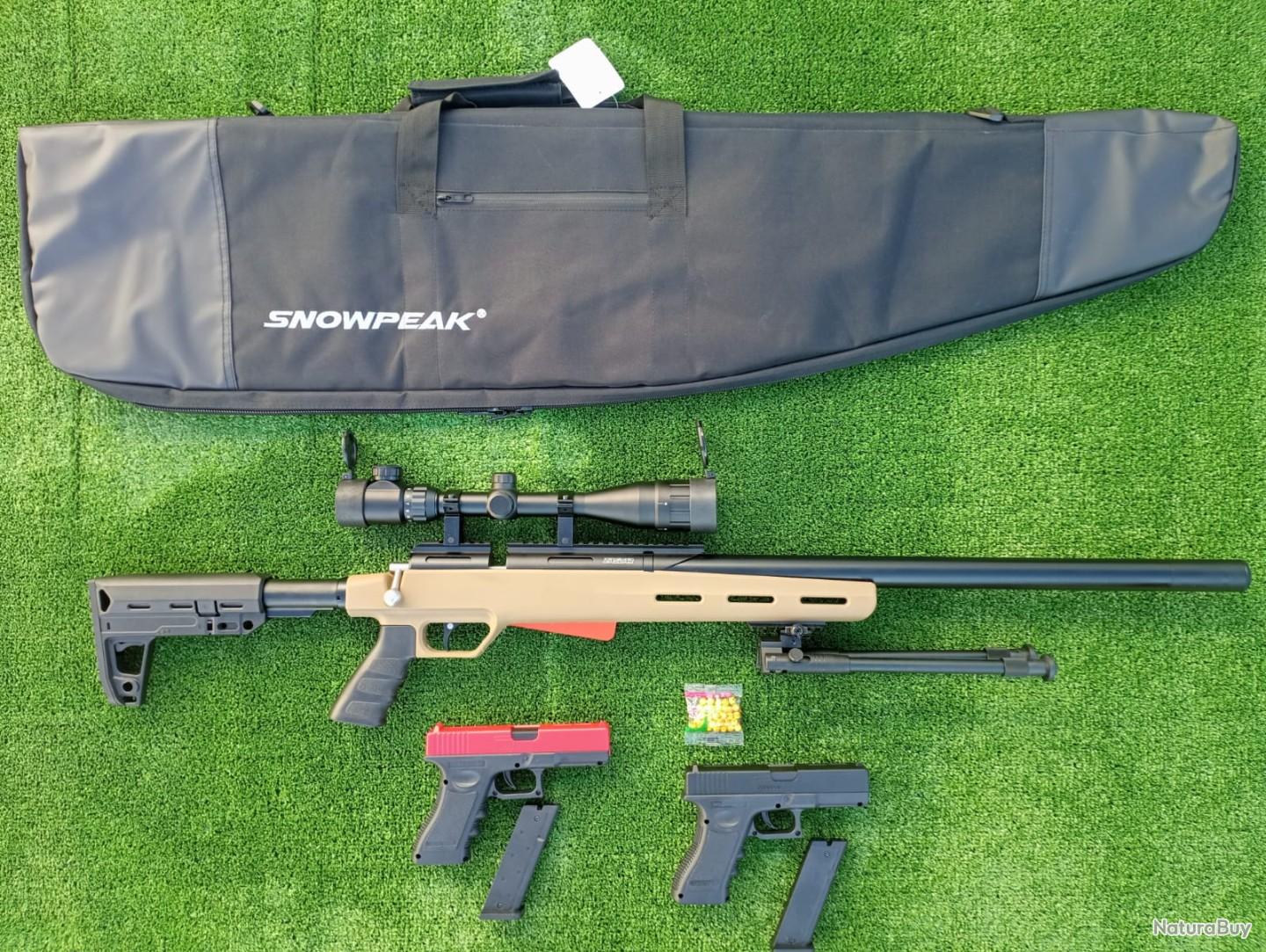 PACK12 Carabine PCP Snowpeak M30C 6,35 mm 19,9 J.+ lun. 4-16 x 40AO ...