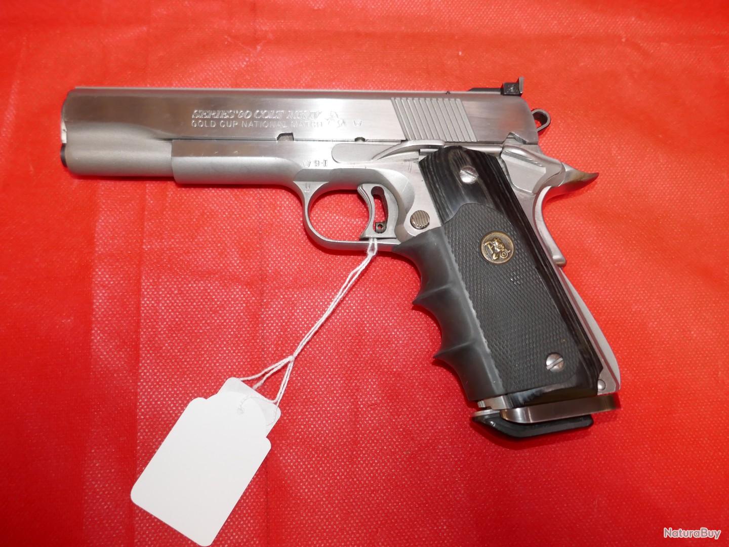 Pistolet COLT 1911 GOLD CUP NATIONAL MATCH SERIES 80 MKIV inox en 45ACP ...