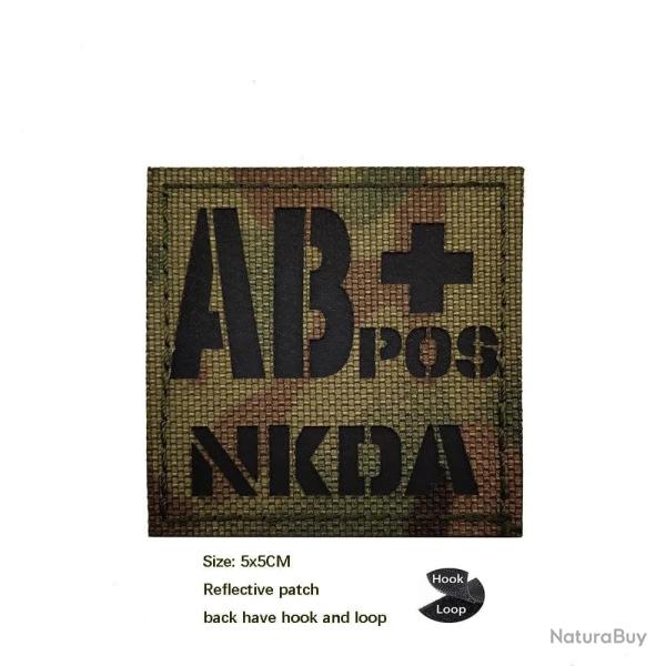 IR Reflective CP Camo Armband Morale Backpack Laser-cut Blood Group Badge NKDA Tactical Rescue ...