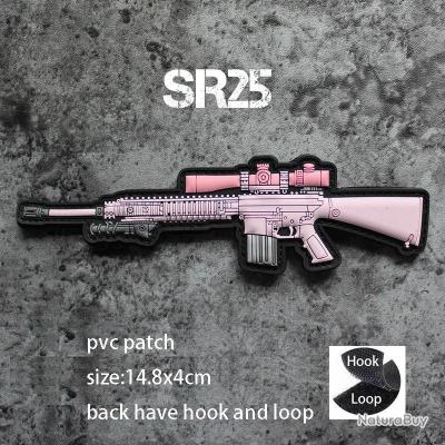 New 3D PVC M416 Q Edition Rubbe Armband BABAYAGA Backpack Morale Collection Pink SR 25 Military ...
