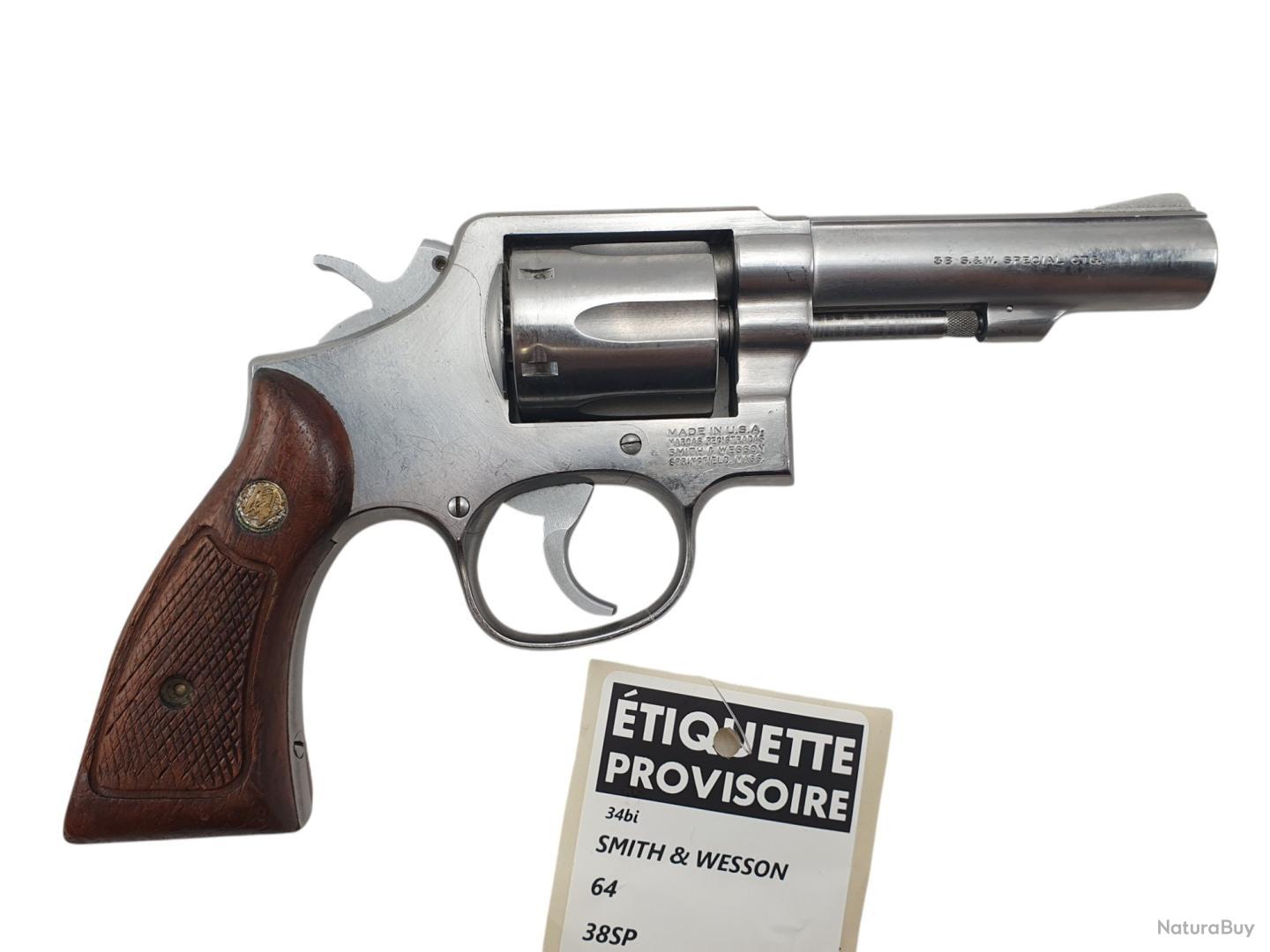 OCCASION - REVOLVER SMITH&WESSON MOD.64 INOX CAL.38SP CANON 4" ref.6 ...