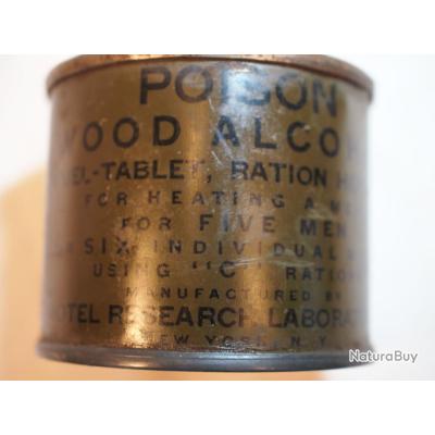 US ARMY - conserve ration pleine - wood alcohol US provenance Normandie ...